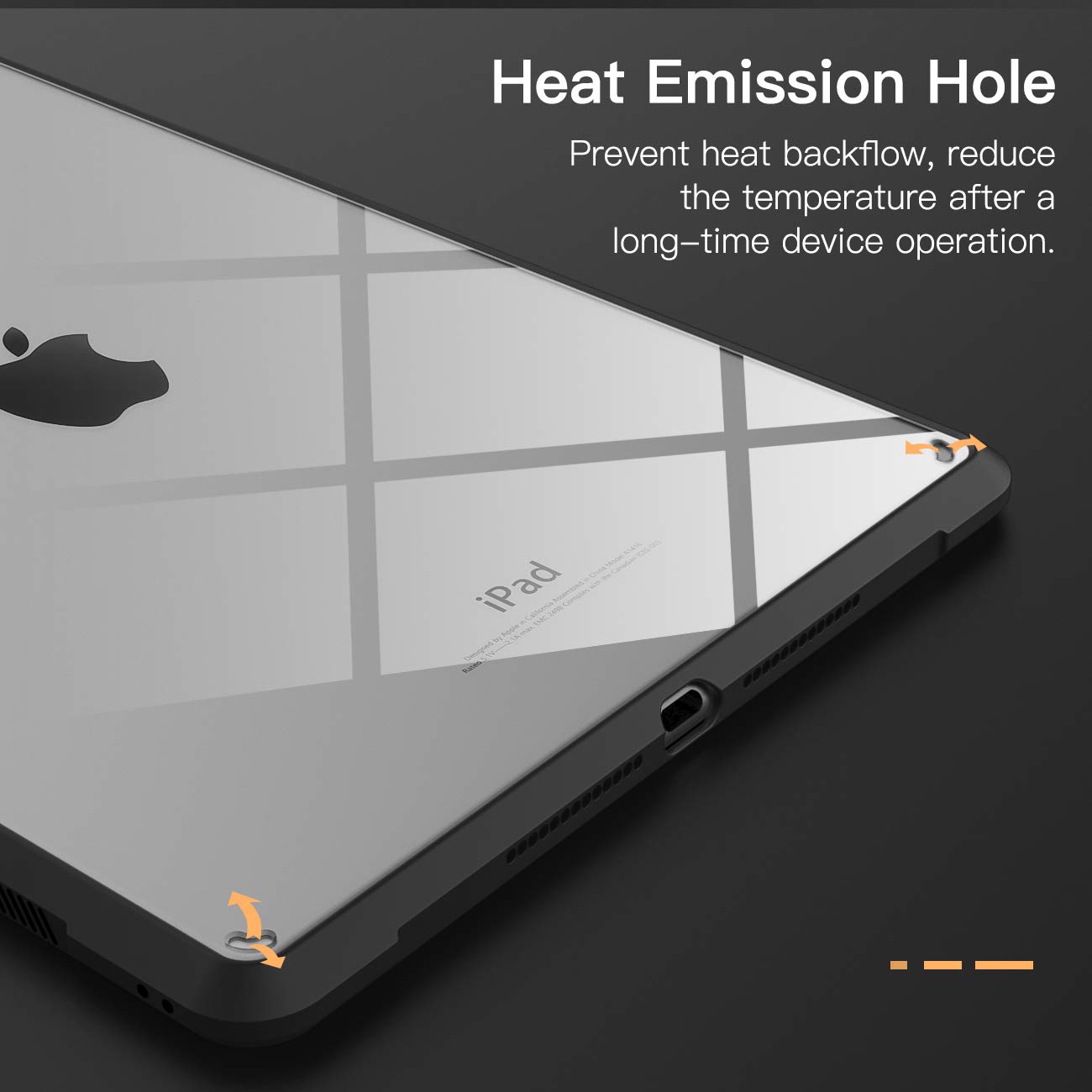 TiMOVO Case for New iPad 9th Generation 2021/8th Gen 2020/7th Gen 2019, Ultra Slim Lightweight Shock Absorbant Flexible TPU Air-Pillow Edge Protective Clear Case for iPad 10.2" case, Black