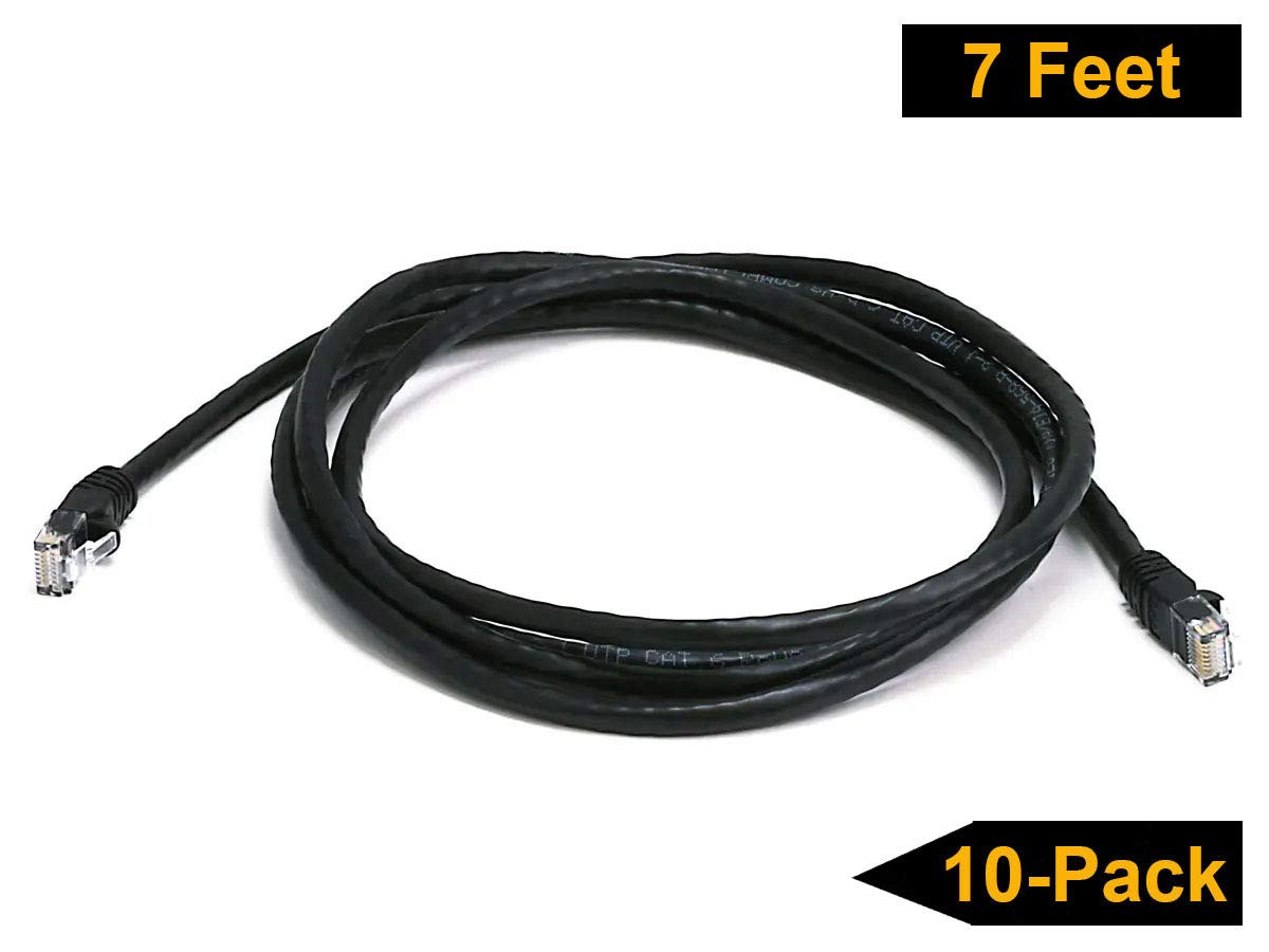 iMBAPrice 15' Cat5e Network Ethernet Patch Cable, 10 Pack, Black (IMBA-CAT5-15BK-10PK)