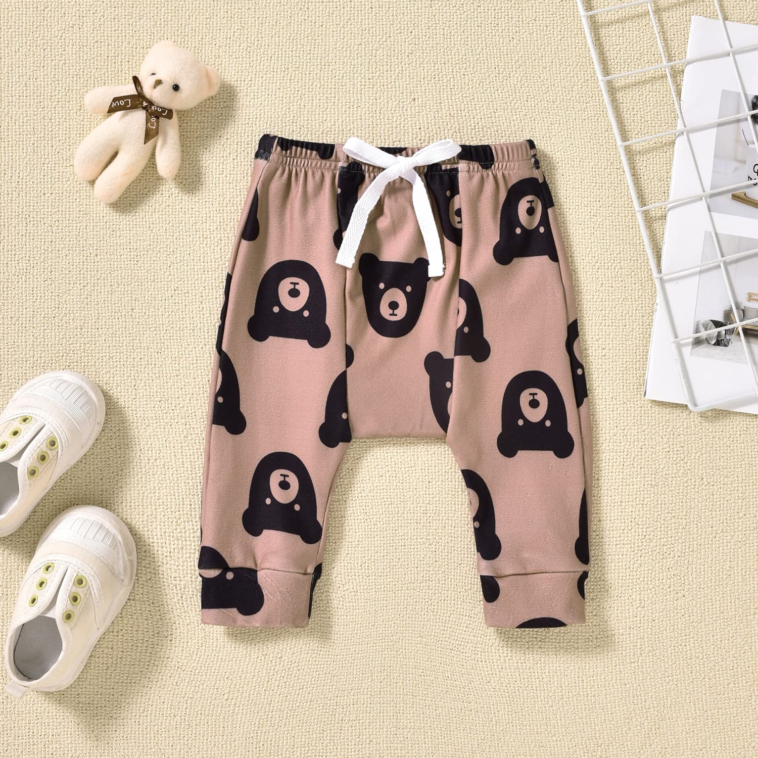 Aalizzwell Preemie Baby Boys Fall Outfit Premature Pullover Sweatshirt Winter Clothes Clothing Bear Brown