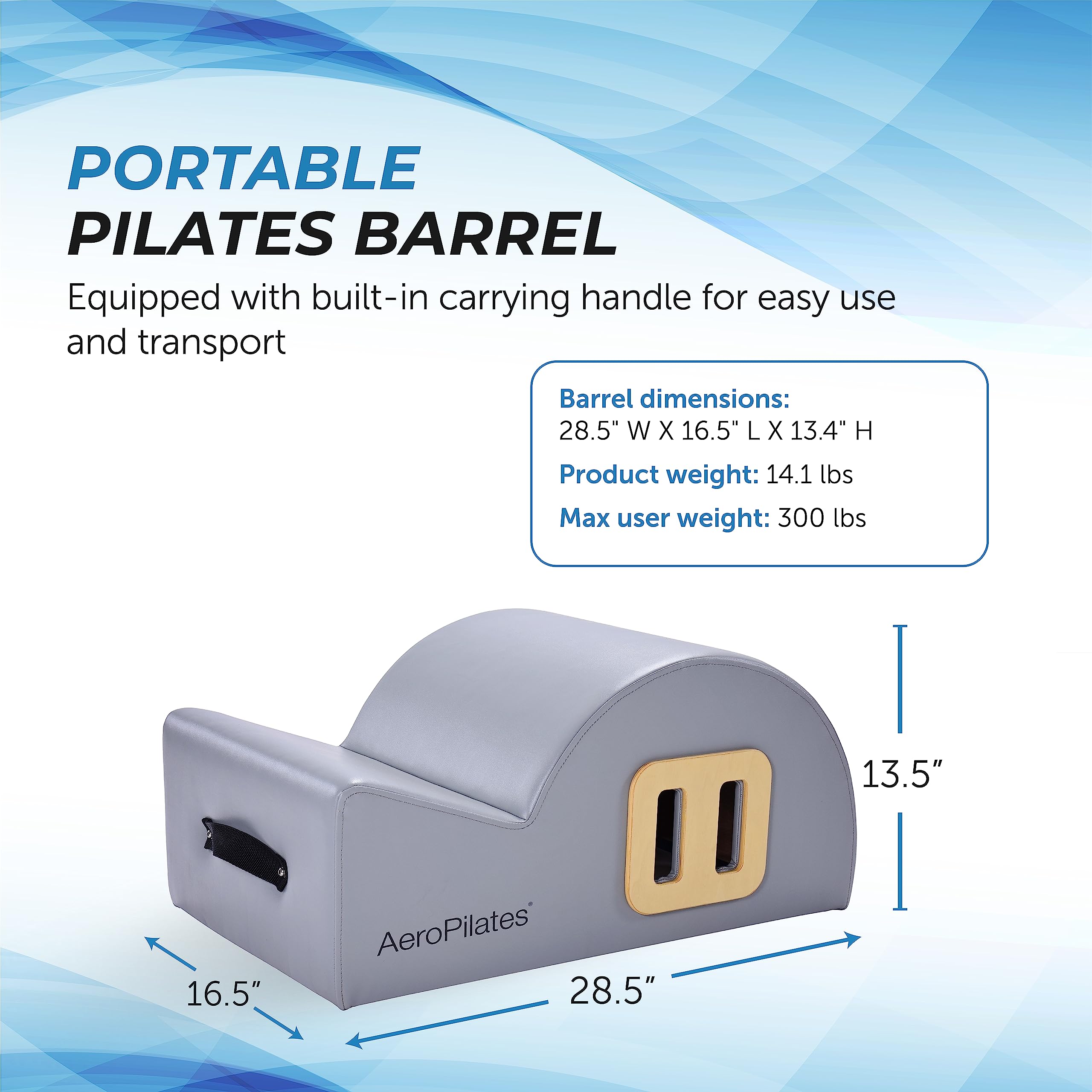 AeroPilates Precision Series Posture Corrector Barrel - Pilates Strength Workout Machine for Home Gym - Home Pilates Back Stretcher - Up to 300 lbs Weight Capacity