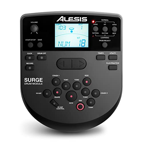 Alesis Drums Surge Mesh SE Kit and Drum Essentials Bundle - Electric Drum Set with USB MIDI Connectivity, Drum Throne and On-Ear Headphones