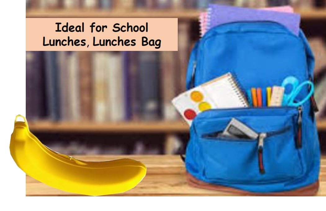 Banana Keeper On The Go Outdoor Travel Case BPA-Free Fruit Protector Saver Portable Banana Holder for Lunch Boxes Cute Carrier Storage Box 2 Pack Yellow (Banana Keeper)