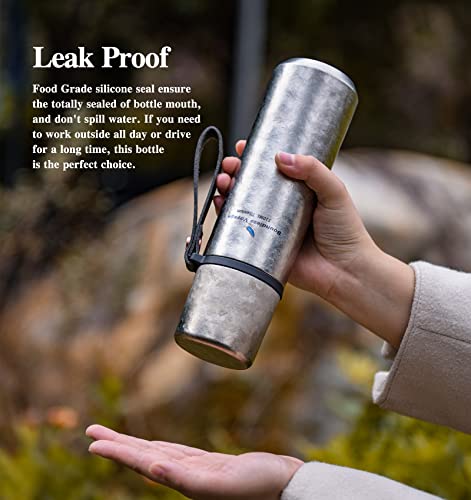 Boundless Voyage Titanium 17 fl oz/510ml Vacuum Water Bottle Double-Walled Lightweight Coffee Bottle Leak-Proof Sport Bottle for Travel Outdoor Office