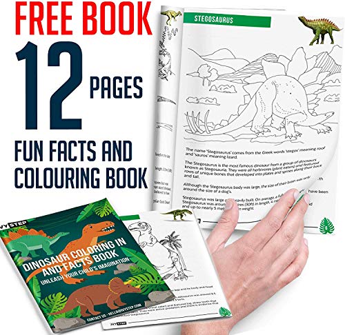 Dinosaur Building Toy Set for Kids - STEM Take Apart Construction Toys Include Build a Dino Construct & Play Kit, Storage Bag, & Coloring Book - Educational Toys, Birthday Party Toy Dinosaurs
