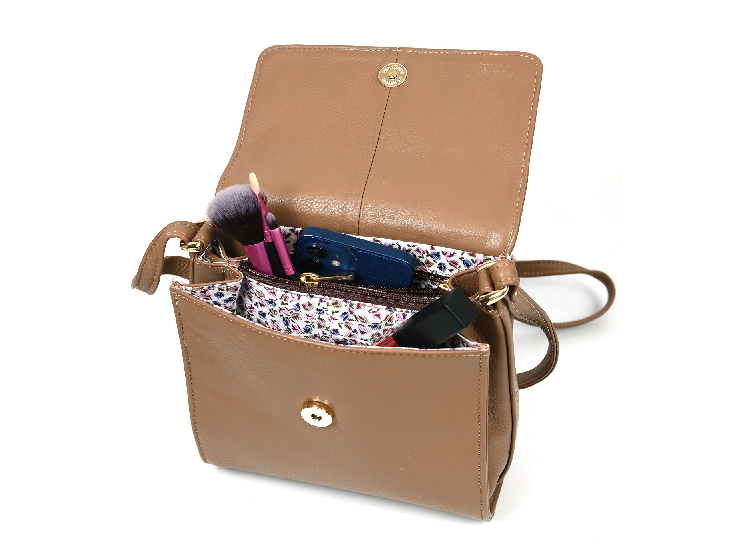 Leather Crossbody Purse for Kids Women Leather Roomy Bag by Aaron Leather Goods (Juárez)