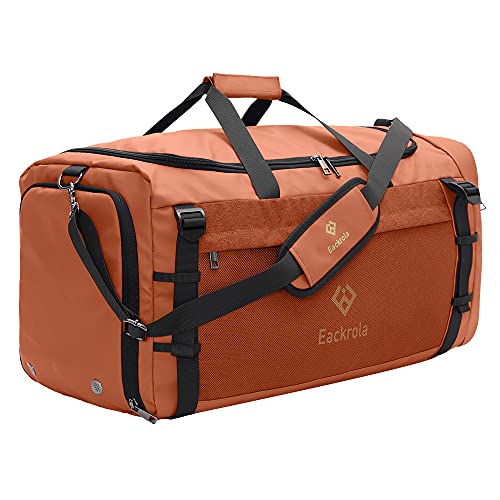 Eackrola Large Sports Gym Bag, Travel Duffel bag with Wet Pocket & Shoes Compartment for men women, 65L, Lightweight