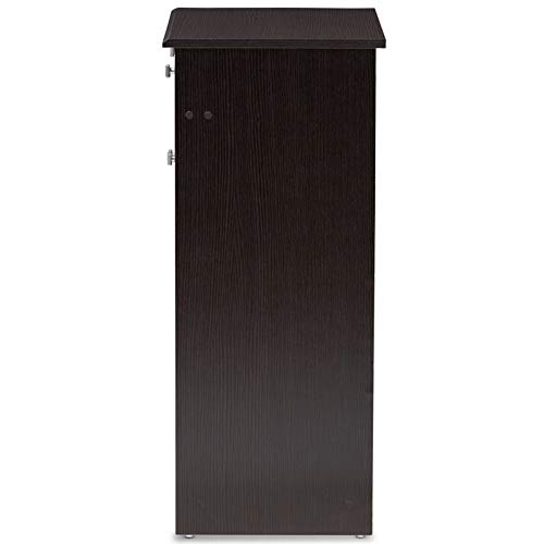 BOWERY HILL Contemporary Wooden Shoe Cabinet in Wenge Brown
