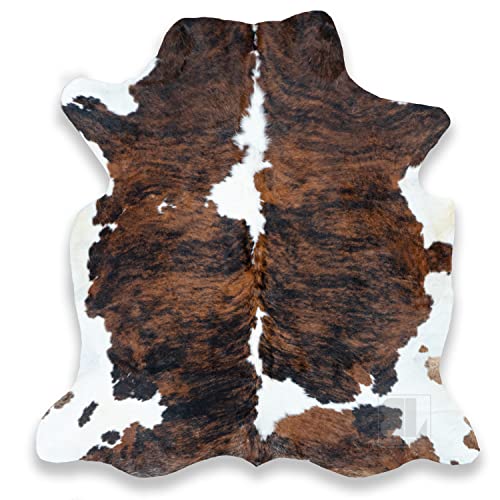 bonanza leathers Genuine Cowhide Rug Tricolor Brindle Size S/L/XL 5X6/6X7/7X8 FT (7X8)