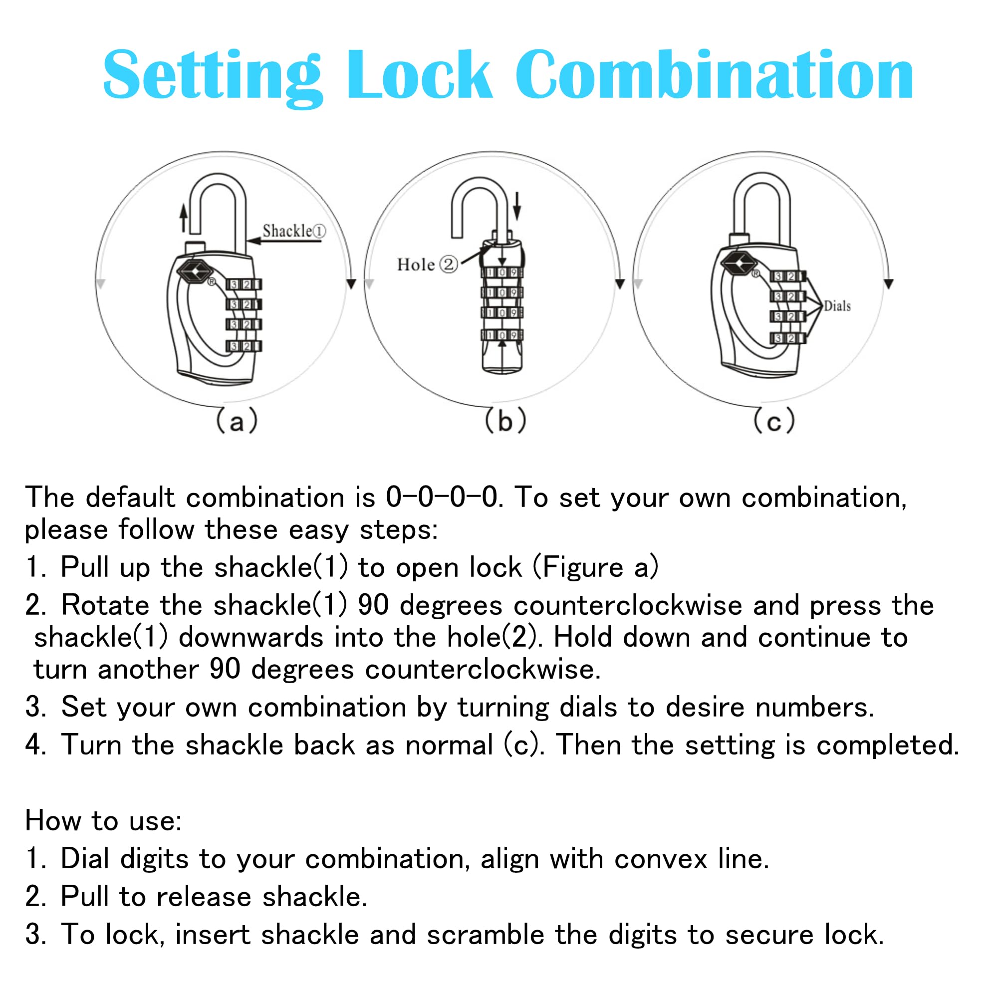 Lumintrail TSA Approved Locks, 4 Digit Combination Luggage Locks TSA Approved, Travel Locks for Luggage & Suitcase with 4-FT Steel Cable, Black, 2 Pack