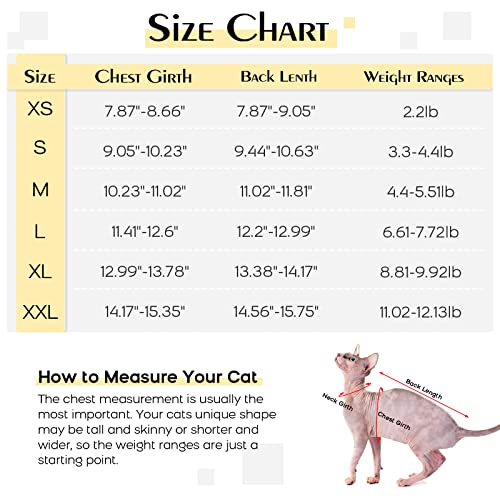 Bonaweite Sphynx Hairless Cats Clothes, Cotton Cute Heart Pattern Sweater T-Shirts with High Collar, Soft Breathable Puff Sleeves Kitten Cat Wear Shirt Apparel for Cornish Rex, Devon Rex, Peterbald