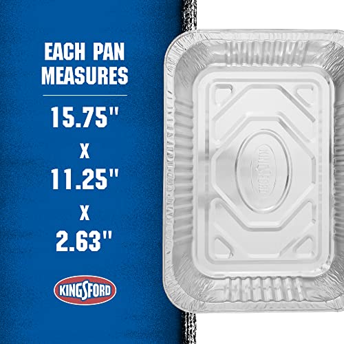 Kingsford Heavy Duty AllPurpose Aluminum Pans,Disposable Aluminum Foil Pans Ideal for Cooking, Baking, Steaming, Grilling, & Smoking Safe, Disposable Chafing Dish (Pack of 7)