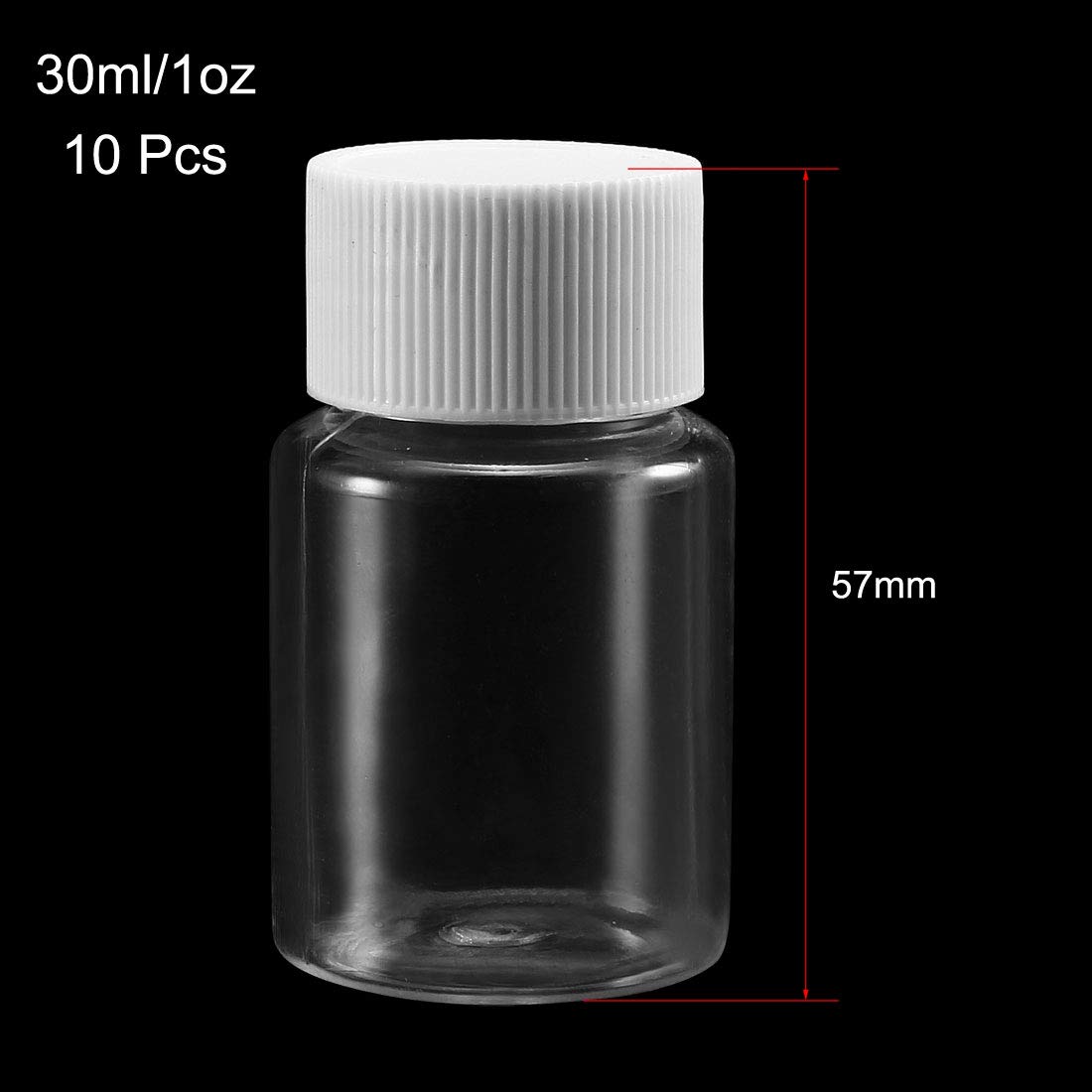 uxcell Plastic Lab Chemical Reagent Bottle 30ml/1oz Wide Mouth Sample Sealing Liquid Storage Container 10pcs