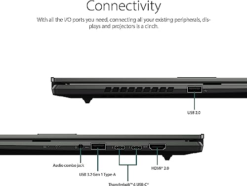 ASUS Vivobook S 16X 2023~16" 1920x1200 60Hz IPS ~ 14-Core Intel Core i7-12700H ~ 8GB DDR4~512GB M.2 NVMe ~ Backlit Keyboard ~ Thunderbolt 4 ~ Wi-Fi 6E ~ Windows 11 Home ~ Midnight Black