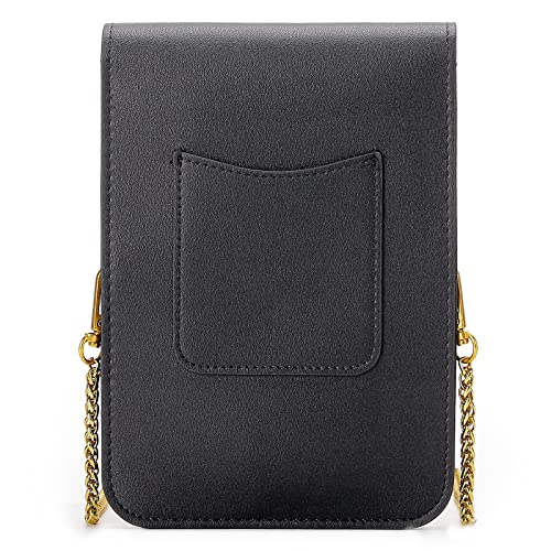 Ababuli Small Crossbody Bag for Women Leather Cell Phone Travel Purse Shoulder Handbag with Strap for Wallet (01black)