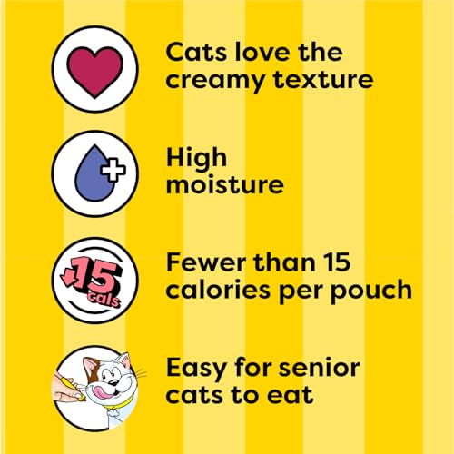 Temptations Creamy Puree with Chicken Lickable, Squeezable Cat Treats, 0.42 Oz Pouches, 16 Count (pack of 1)