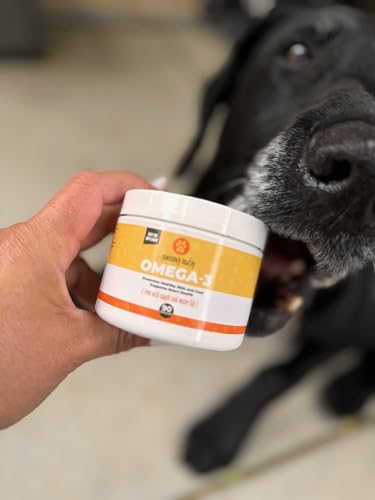 Omega-3 Fish Oil for Dogs by Pawsomely Healthy - High in EPA, DHA - Allergies, Itching, Shedding - Supports Immune System, Skin, Coat, Heart, Joints - 90 Powder Capsules