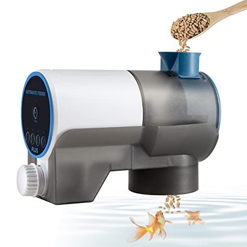 Boxtech Automatic Fish Feeder - Aquarium Tank Timer Fish Feeder Two 1.5V Battery Operated Programmable - Auto Fish Food Dispenser for Aquarium (Packed Without Batteries)