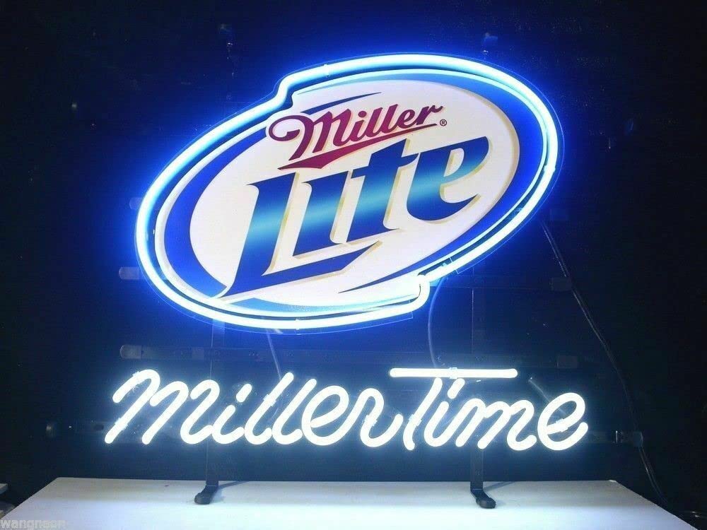 Queen Sense 24"x20" Millers Time Millers Lite Neon Sign Light Man Cave Bar Pub Beer Gift Neon Lamp A124MTMLLB