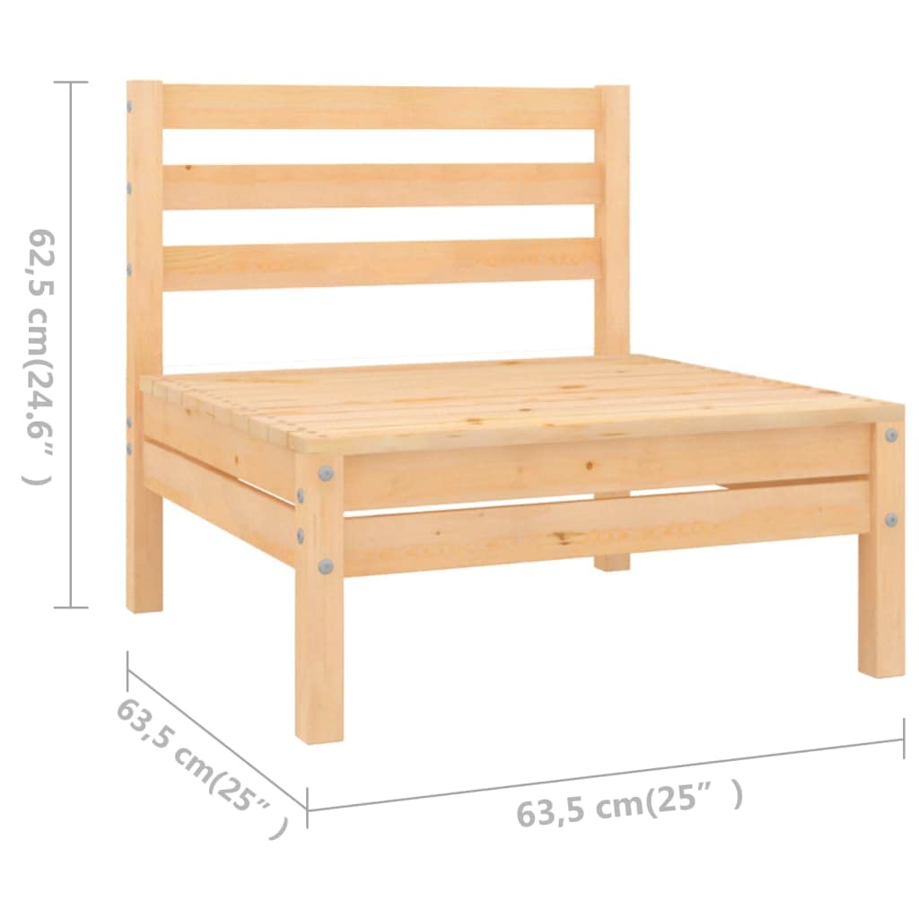 vidaXL 5-Piece Patio Lounge Set in Solid Pinewood- Rustic Pallet-Design Outdoor Furniture with Corner Sofa, Middle Sofas, Footstools/Tables- Easy Assembly- Lounge Set for Patio/Garden/Living Room