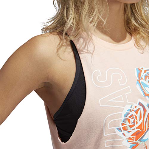 adidas Female Floral Tank, Haze Coral,L
