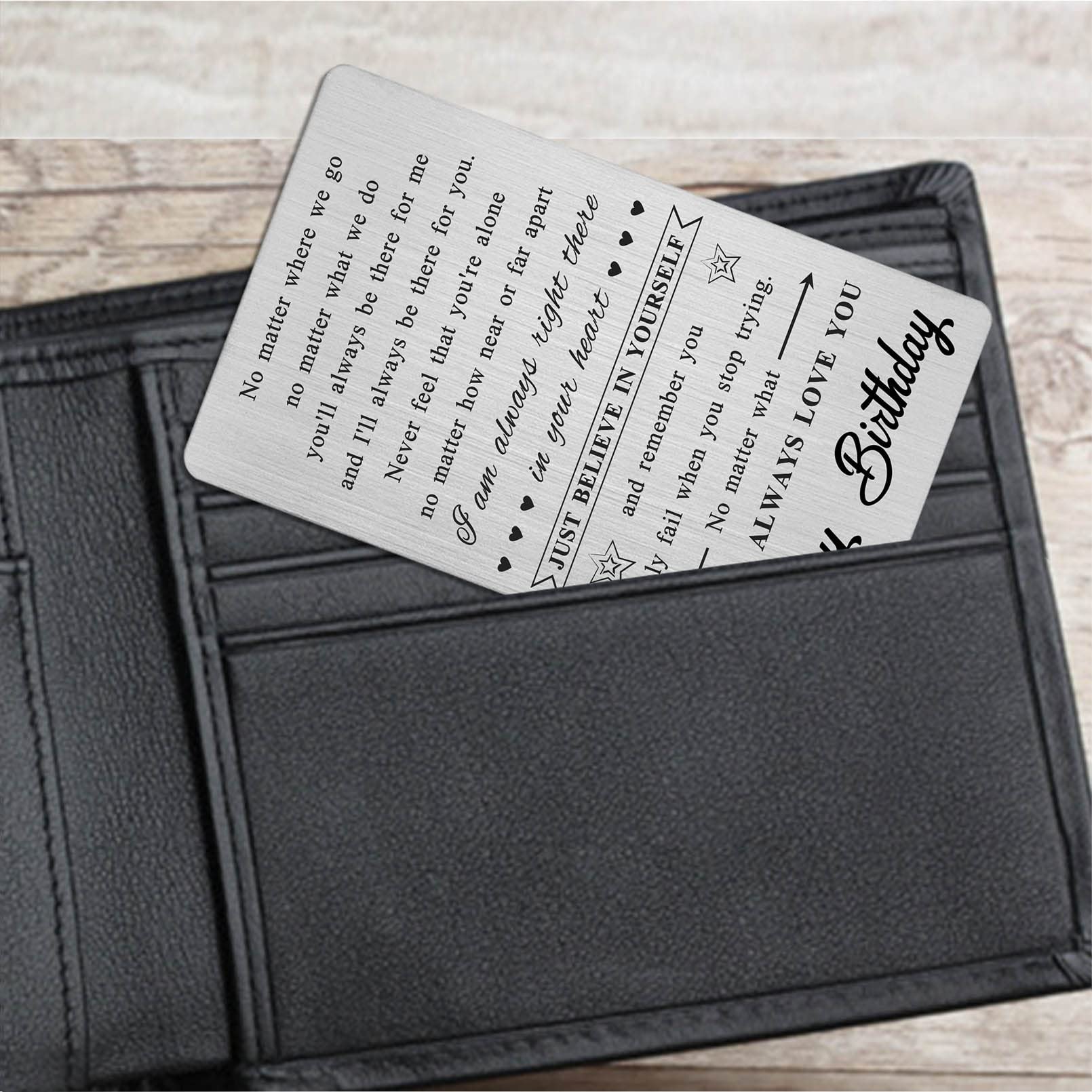 Happy Birthday Gifts for Women Men, Birthday Engraved Wallet Card Gifts