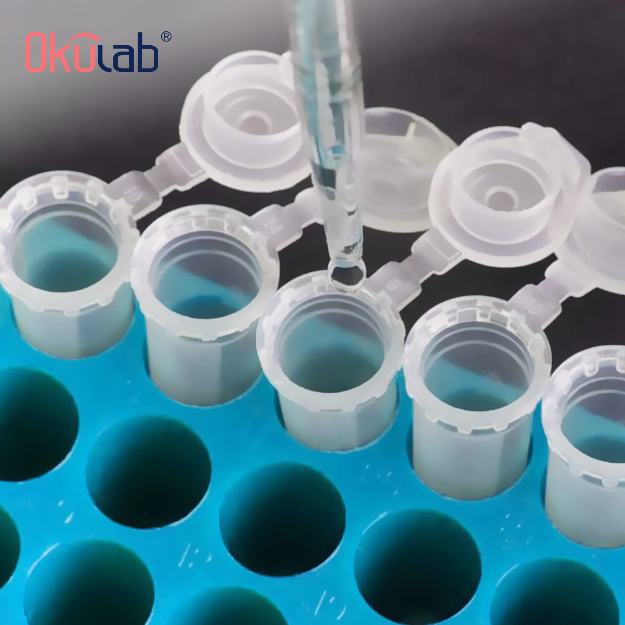 Okulab 50ml Centrifuge Tubes, 25 Pack Conical Gamma Sterile Tubes with Leak-Proof Screw Caps, Printed Graduation with White Writing Area, 30x115mm, CT50A25
