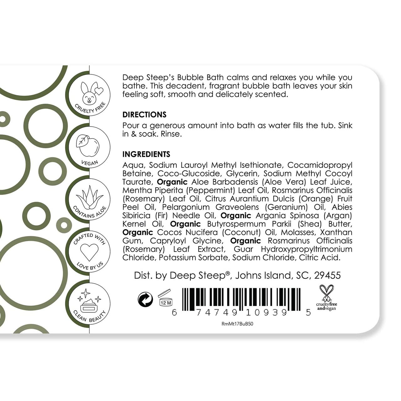 Deep Steep Bubble Bath, 17oz (Rosemary Mint)