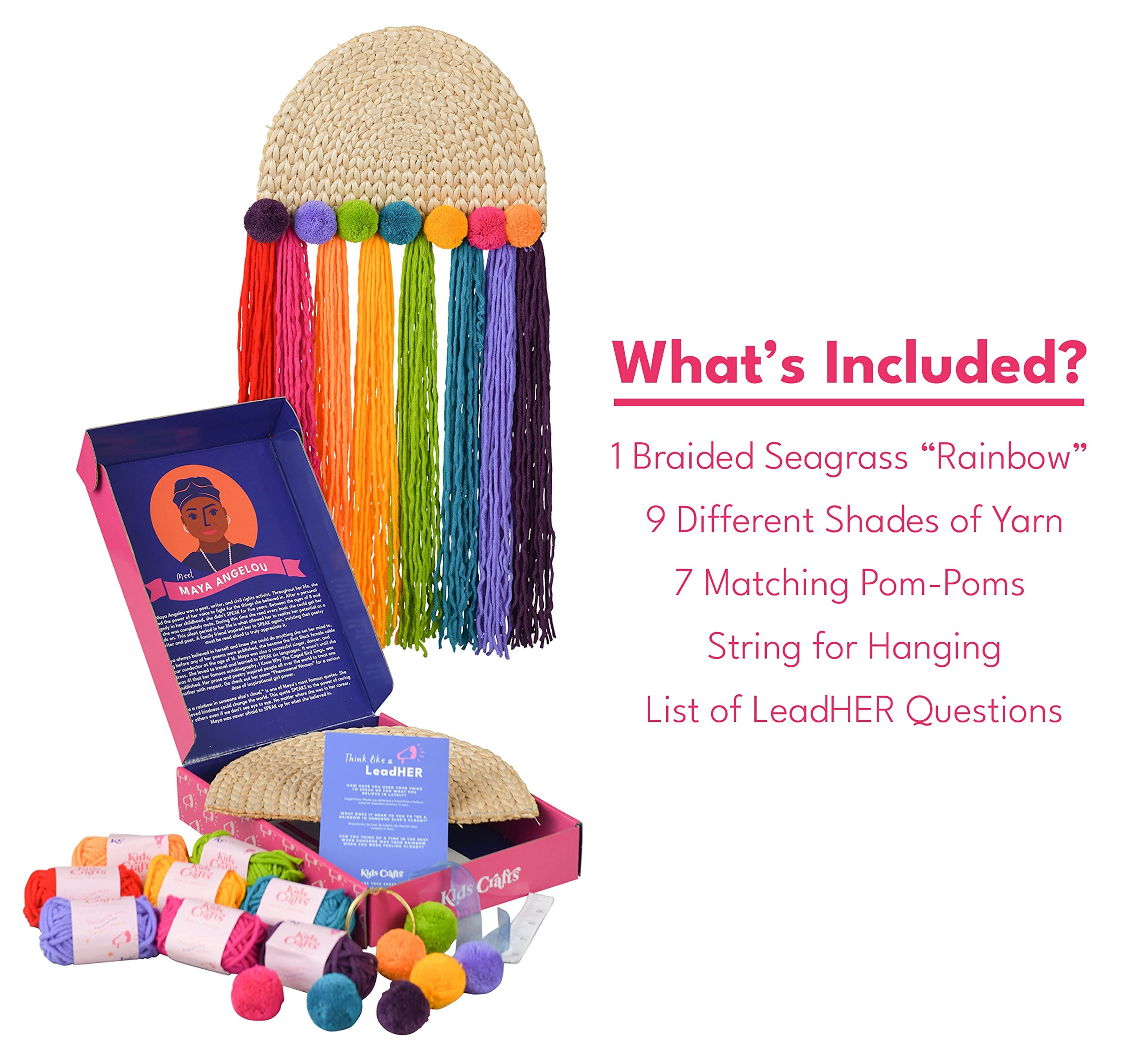 Kids Crafts Rainbow Wall Hanging Arts & Crafts Kit - Fun DIY Craft Activity for Creative Gifts for 10 Year Old Girl