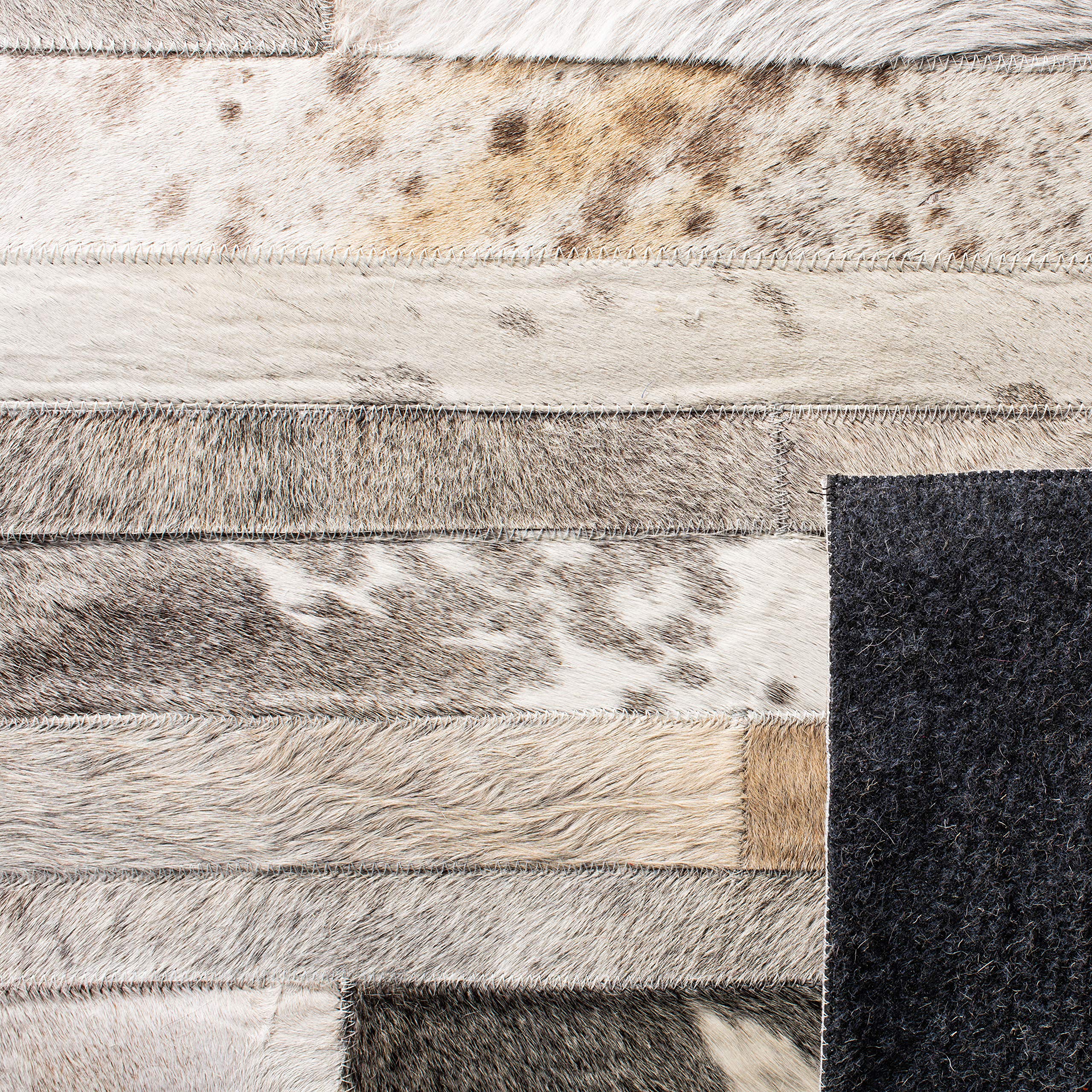 SAFAVIEH Studio Leather Collection 9' x 12' Grey/Ivory STL218A Handmade Mid-Century Modern Living Room Dining Bedroom Area Rug