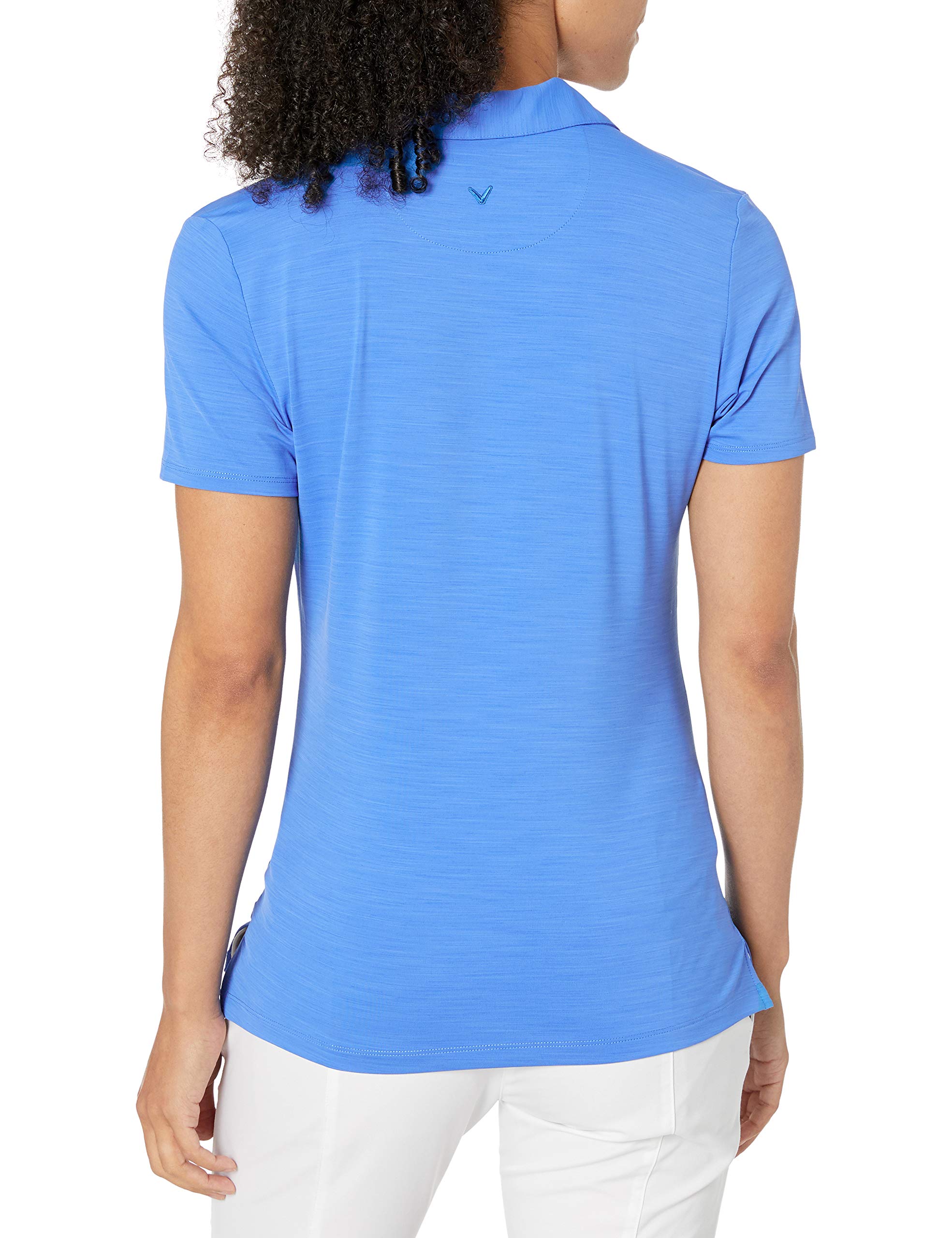 Callaway Women's Golf Short Sleeve Tonal Stripe Polo Shirt, Palace Blue, X-Large