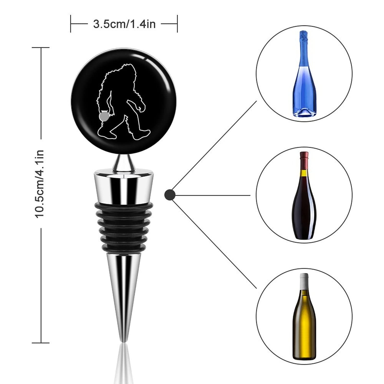 Bigfoot Carrying Kettlebell Wine Bottle Stopper Zinc Alloy Beverage Bottle Stoppers for Gifts Bar Holiday Party Wedding