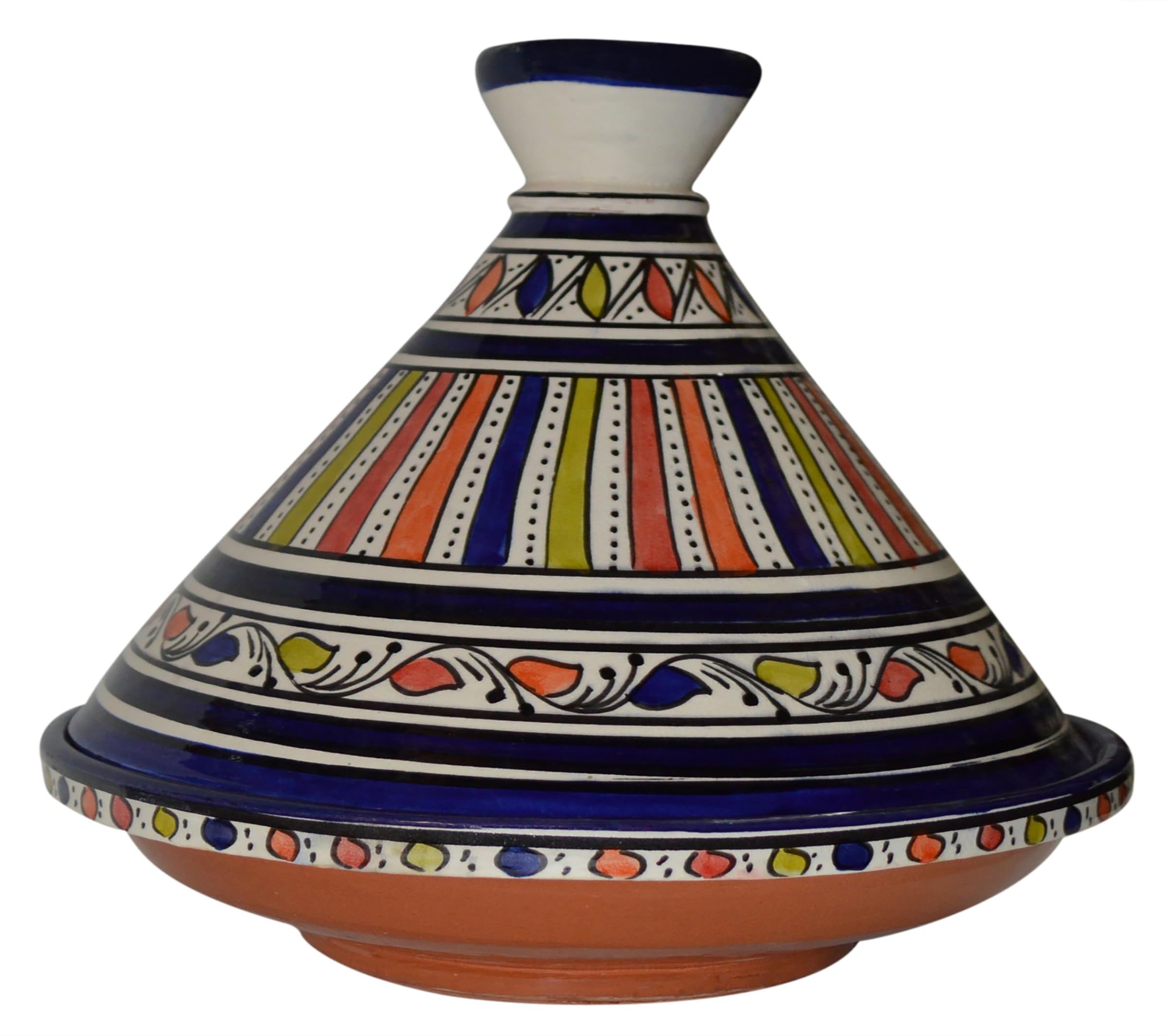 Moroccan Handmade Serving Tagine Exquisite Ceramic With Vivid colors Original large 12 inches Across