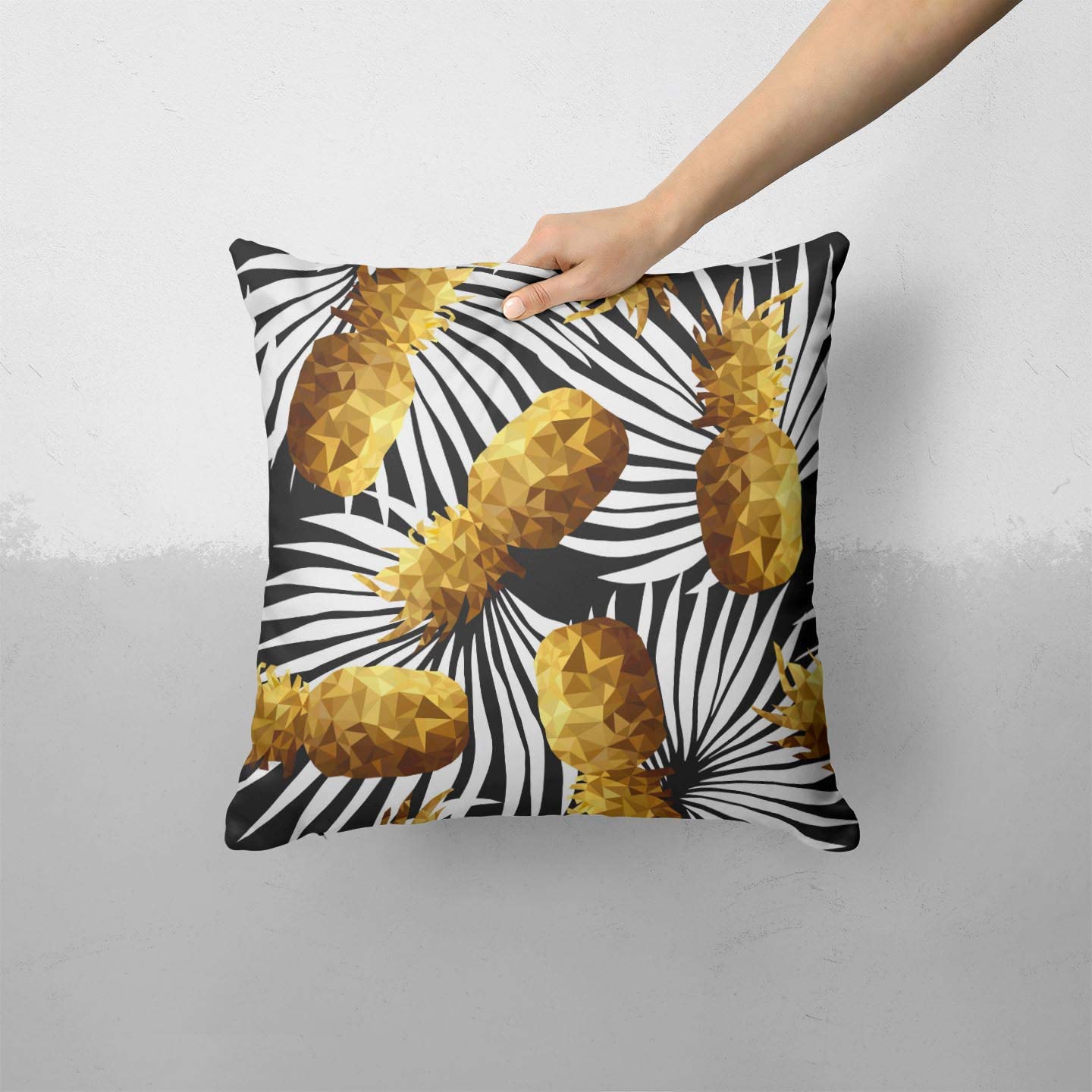 iiRov Gold Pineapple Express - Custom Decorative Home Decor Indoor or Outdoor Throw Pillow Cover for Sofa, Bed or Couch Cushion (Pillow CASE Cover ONLY)