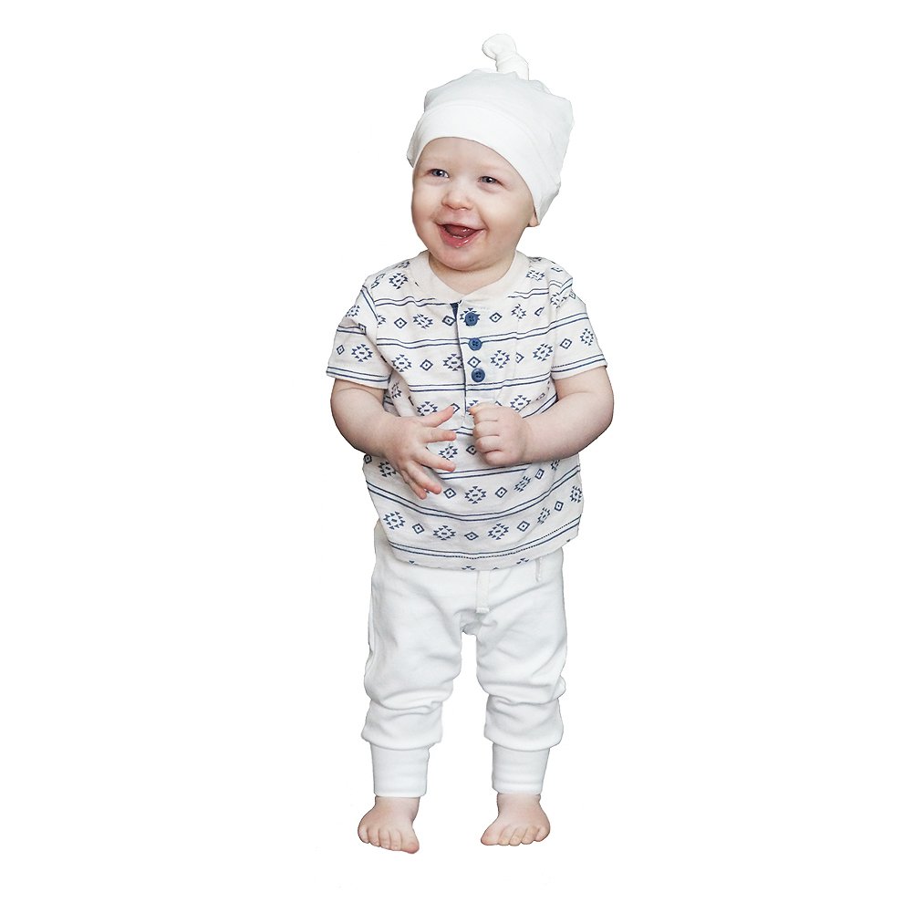 Owlivia Baby Organic Knot Hat, Newborn Hospital Baby Beanies, Unisex Infant Cap (Newborn, Off-White)