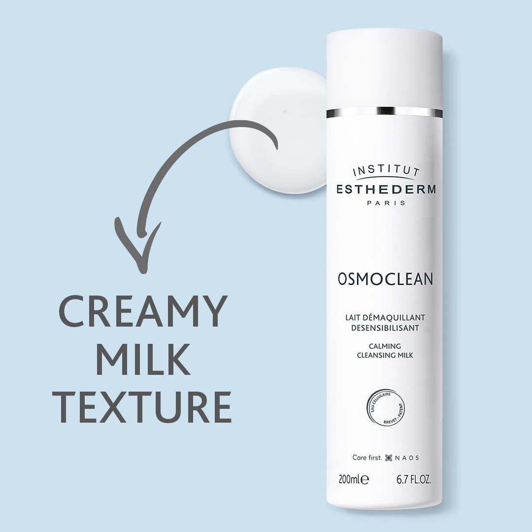 Institut Esthederm - Osmoclean Calming Cleansing Milk - Make-up Remover - Comfort Feeling - Sensitive Skin, 6.7 Fl Oz (pack of 1)