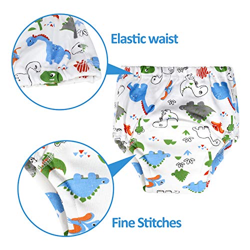 MooMoo Baby Cotton Training Pants 4 Pack Padded Toddler Potty Training Underwear for Boys and Girls-12M-5T