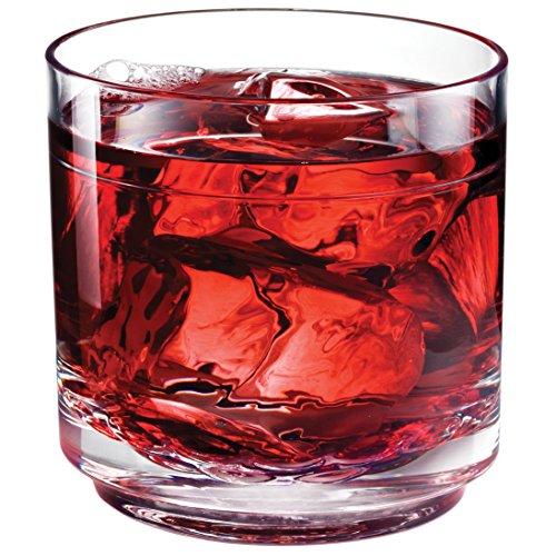 Drinique Unbreakable Elite Rocks Whiskey Glass (Set of 4) 10oz Old Fashion Whiskey Glasses - Stackable, Shatterproof, Dishwasher Safe - Clear
