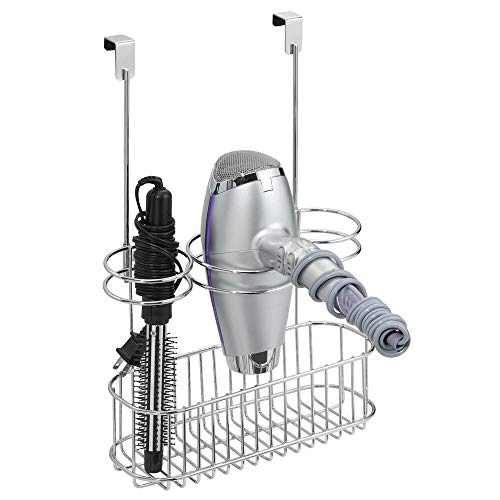 iDesign Classico Over-the-Cabinet Hair Styling Tool Holder - 10.65" x 5" x 10", Chrome