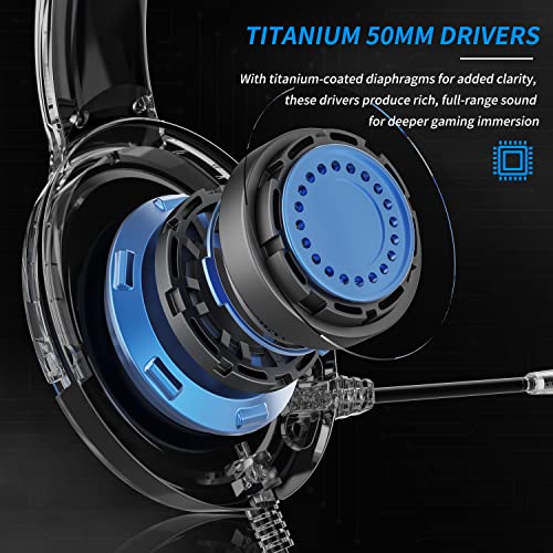 BINNUNE Gaming Headset with Mic for PS4 PS5 Xbox Series X|S Xbox One PC Switch, Wired Audifonos Gamer Headphones with Microphone Playstation 4|5 Xbox 1