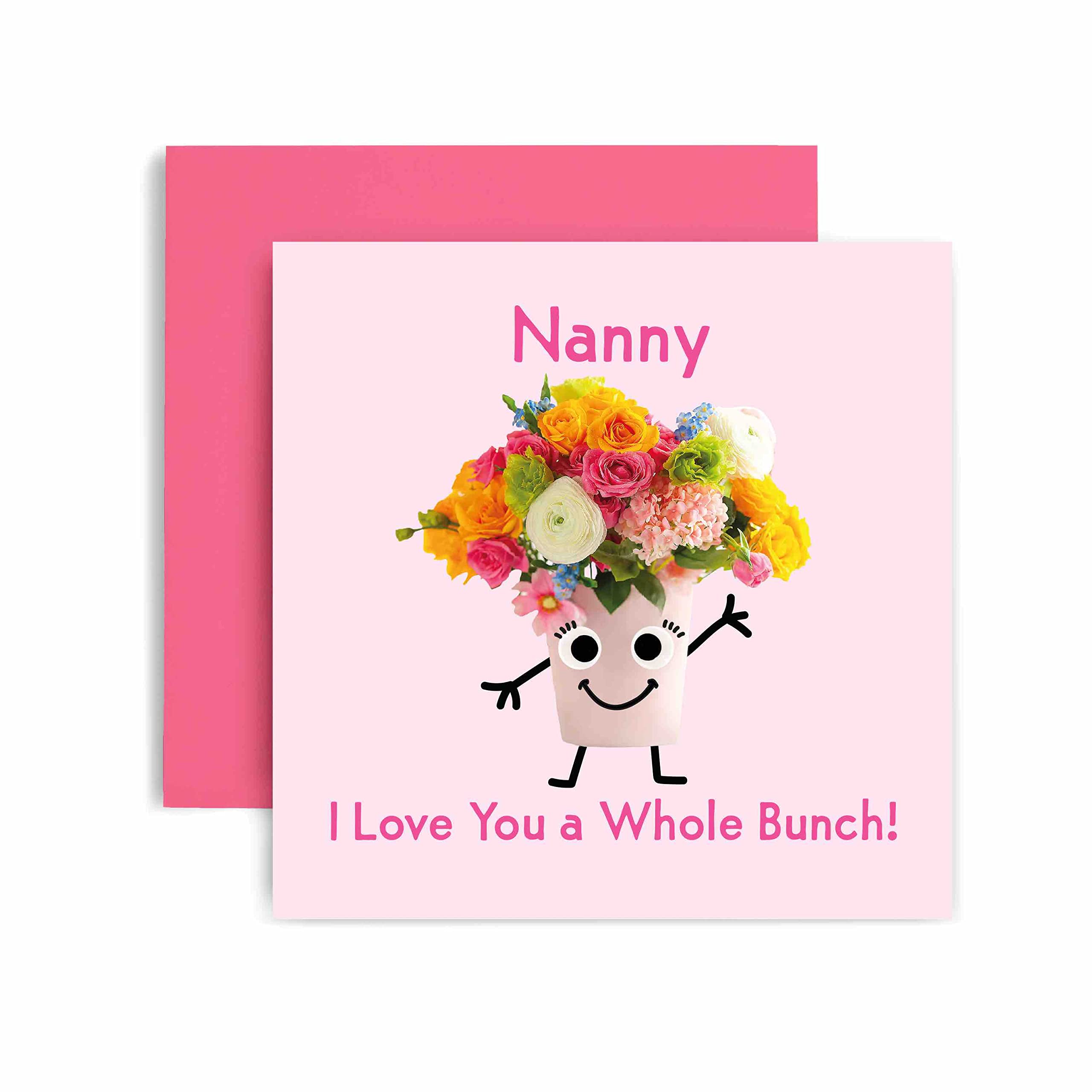 Huxters Birthday Cards for Women – I Love You a Bunch Nanny Happy Birthday Card for Birthday, Mother’s Day – Nanny Birthday Card with Lovely Green Envelope – Funny Birthday Card (Nanny)