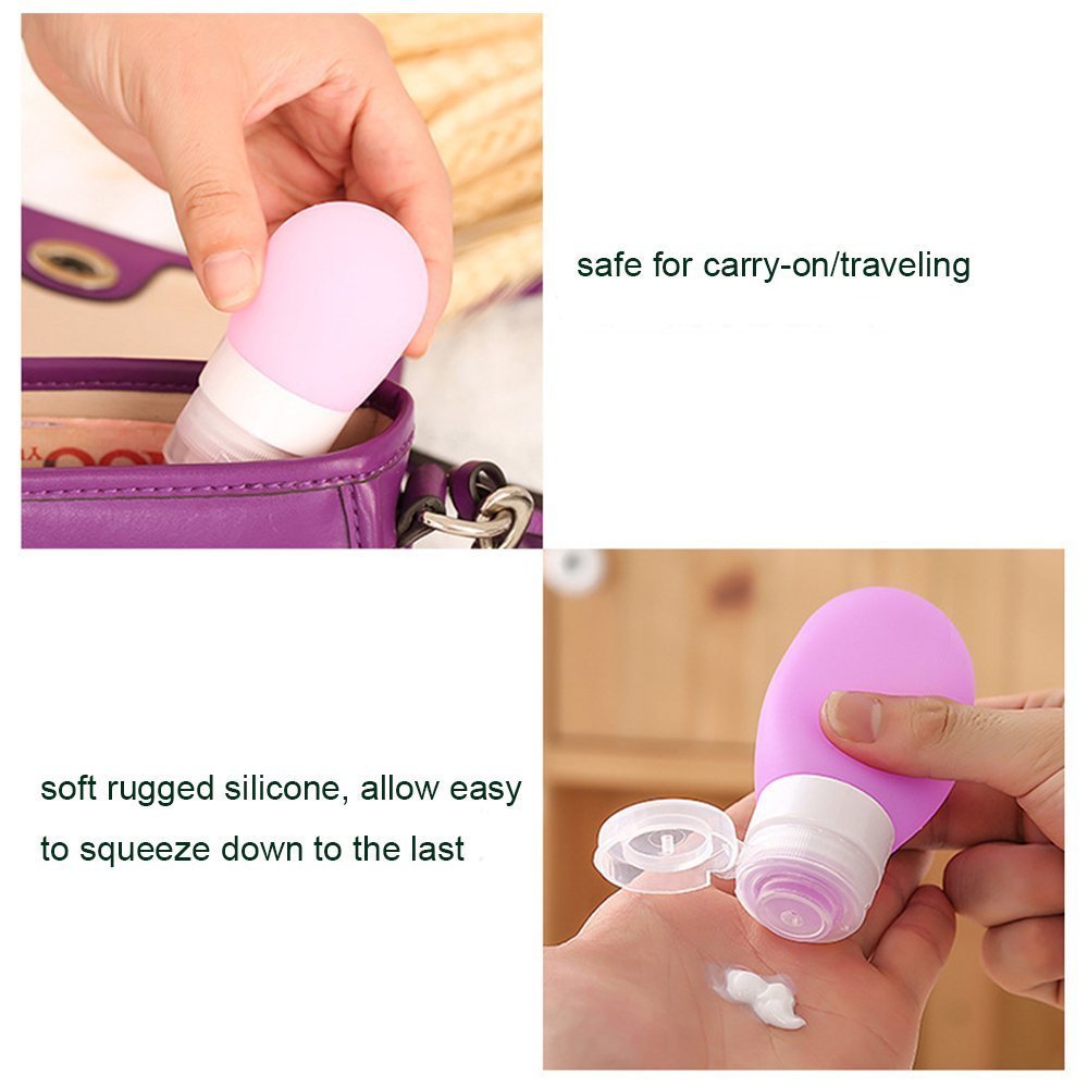 Mziart Portable Soft Silicone Travel Bottles Travel Containers(1.3OZ, Pack of 3)