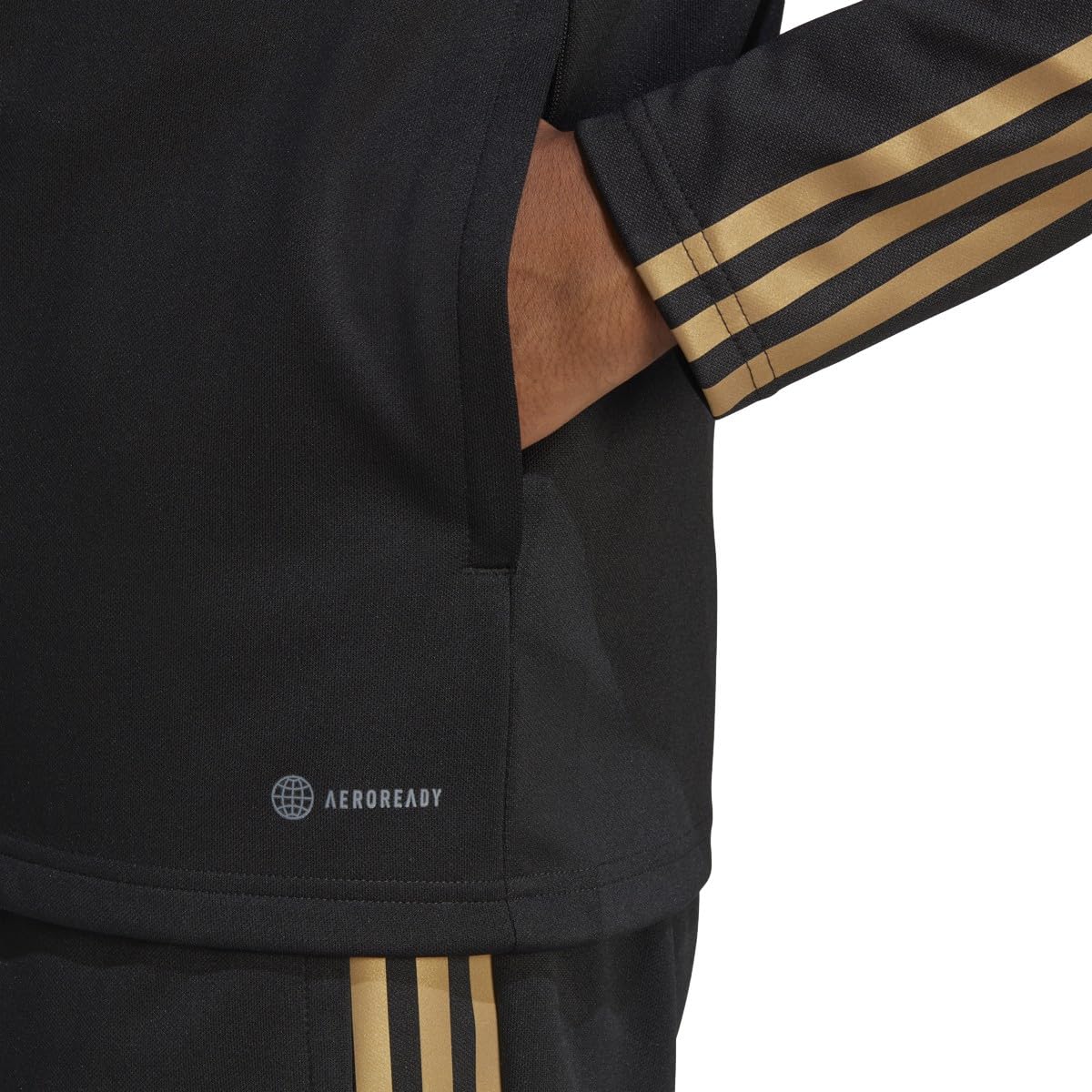 adidas Men's Size Tiro Training Jacket, Black/Reflective Gold, XX-Large/Tall
