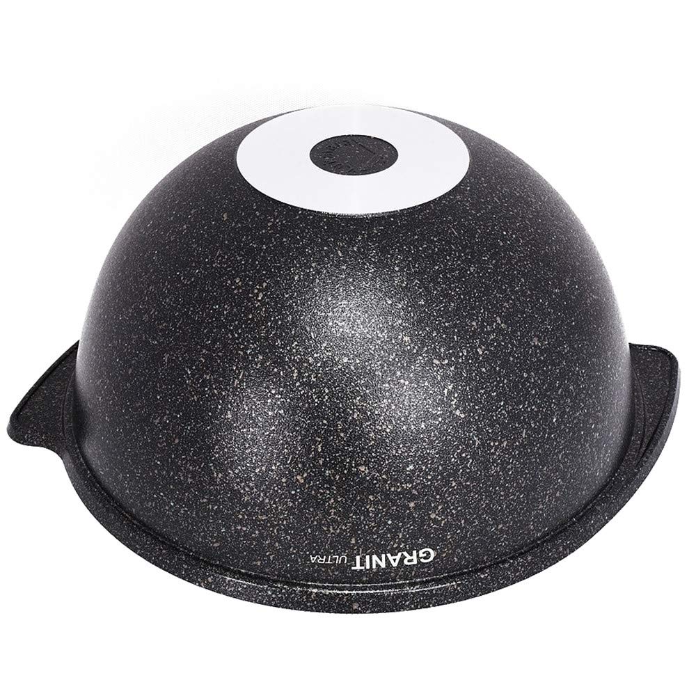 Books.And.More Aluminium Kazan Pot Kazan for Making Pilaf with Lid (non-stick coating) Wok with Lid (4.5 L) Cast-Iron Frying Pan with Glass Lid Cast Iron Asian Cauldron Camping Wok Cooking