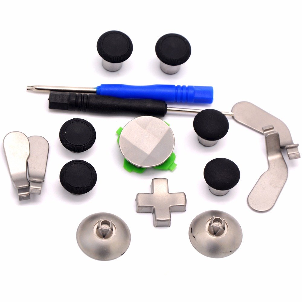 CtrlDepot 15-in-1 Replacement Parts for Xbox one Elite Controller Parts for Xbox one Accessories Swap Thumbsticks + 4 Paddles + 2 D-Pads Elite Controller [Black]