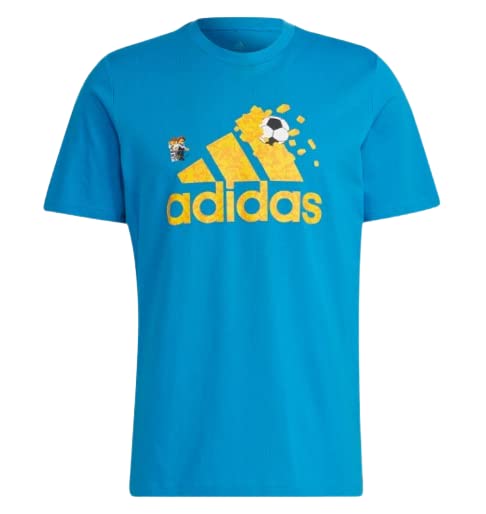 adidas Men's Soccer X Lego Soccer Graphic TEE Bright Blue (as1, Alpha, x_l, Regular, Regular)