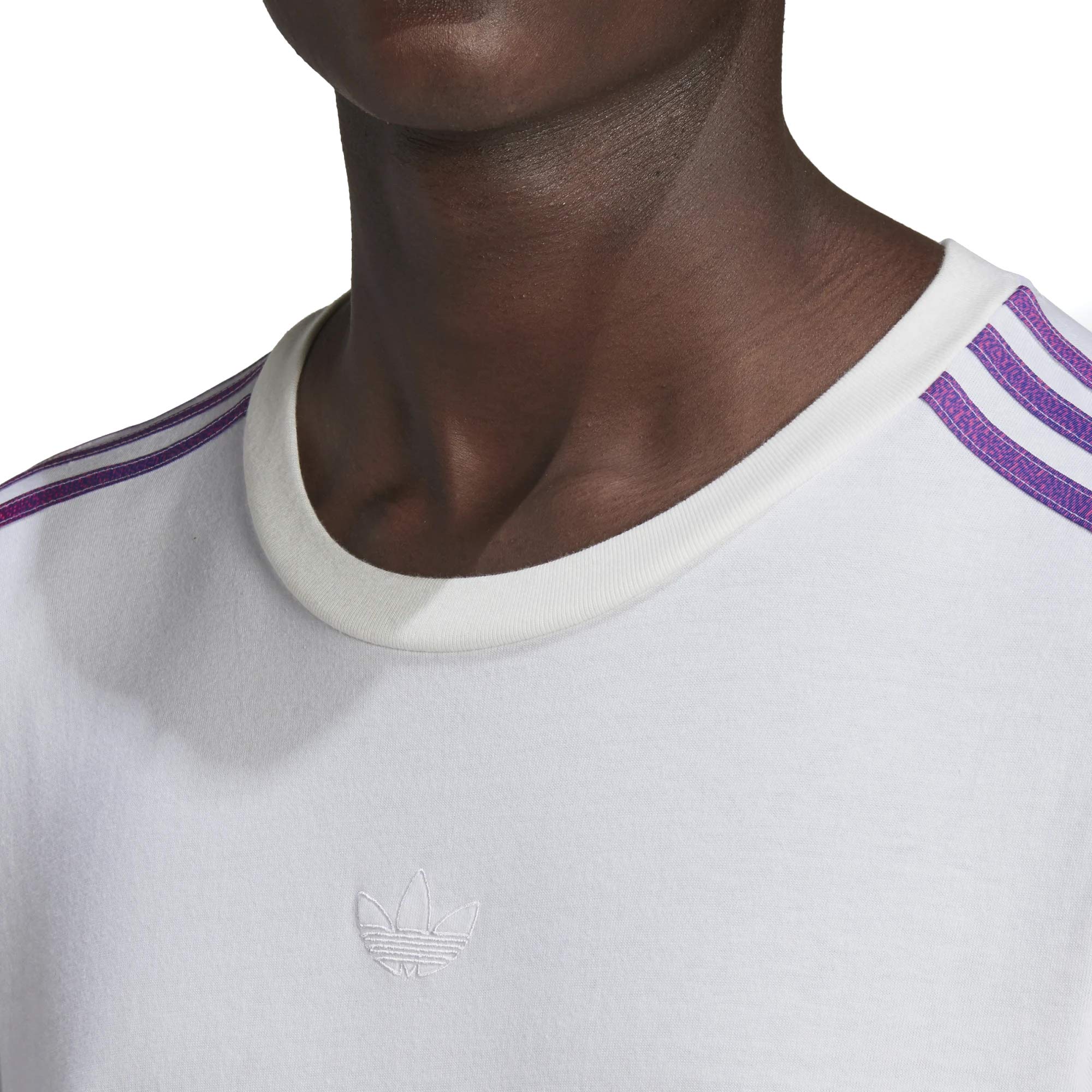 adidas Men's Sportswear 3-Stripes Tee, White/Multicolor, Small