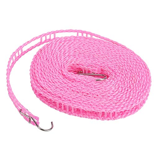 Bnineteenteam 2pcs Clothesline,Clothes Drying Rope Windproof Travel Clothesline for Indoor Outdoor Laundry Clothesline for Camping Travel & Home Use (2pcs-Pink)
