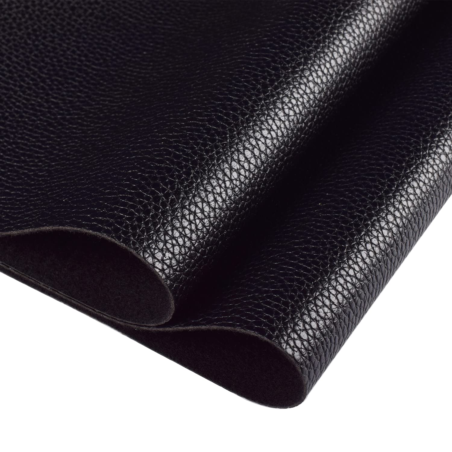 HGUAN Solid Color Black Faux Leather Sheets 12"X53"(30cmX135cm),Very Suitable for Making Leather Earrings,Bows,and DIY Projects (Black)