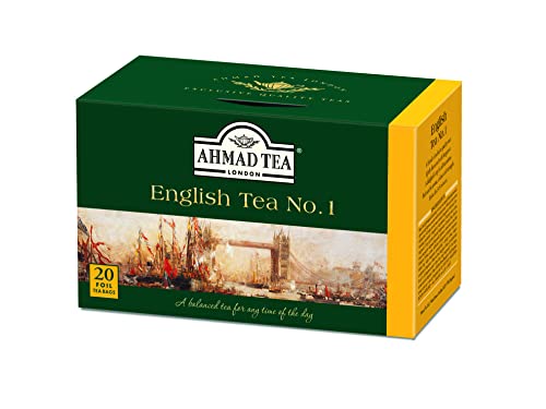 Ahmad Tea English Tea No.1 Teabags, Black Tea, 20 ct (Pack of 1) - Caffeinated & Sugar-Free