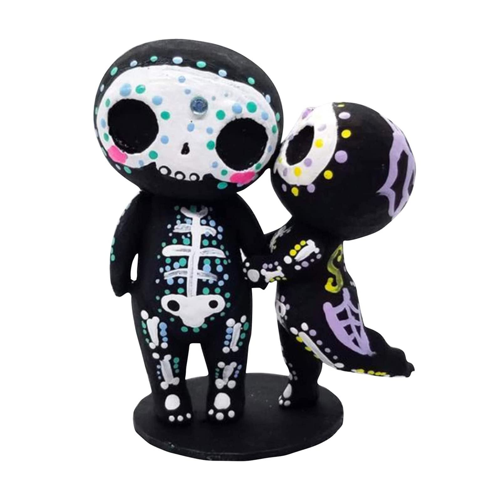 Sugar Skull Couple Figurine Resin Statue, Testimony of Love Sugar Skull Decor Handmade Crafts Resin Ornament Creative Home Room Decor, Unique Gothic Skull Sculptures Table Garden Yard Decoration